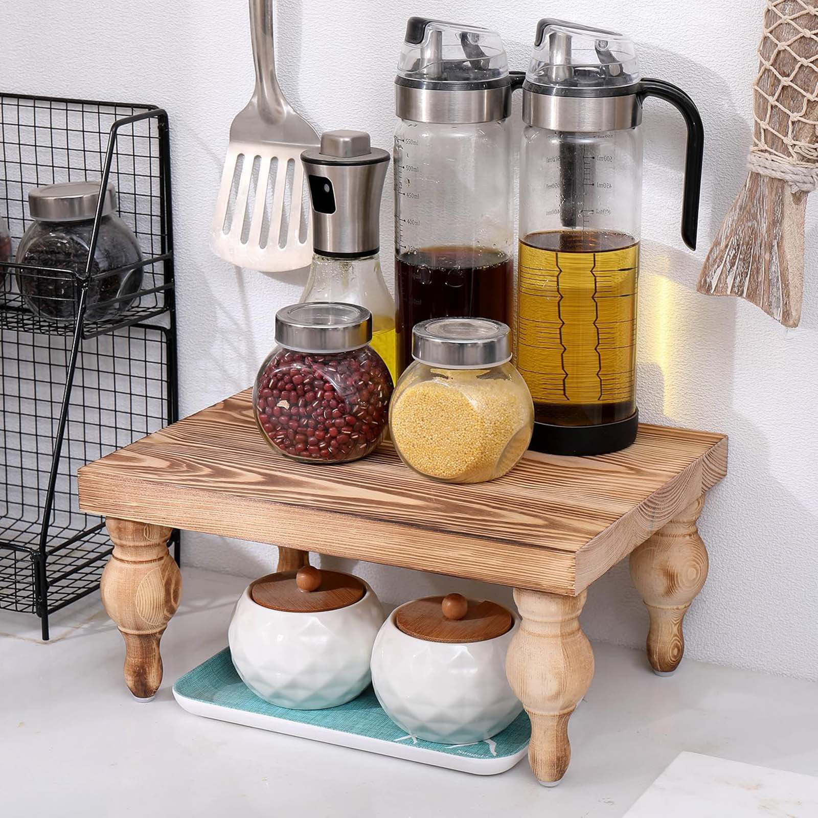 One Allium Way® Decorative Wood Risers For Display - 12 X 9 X 5.5 Wood ...