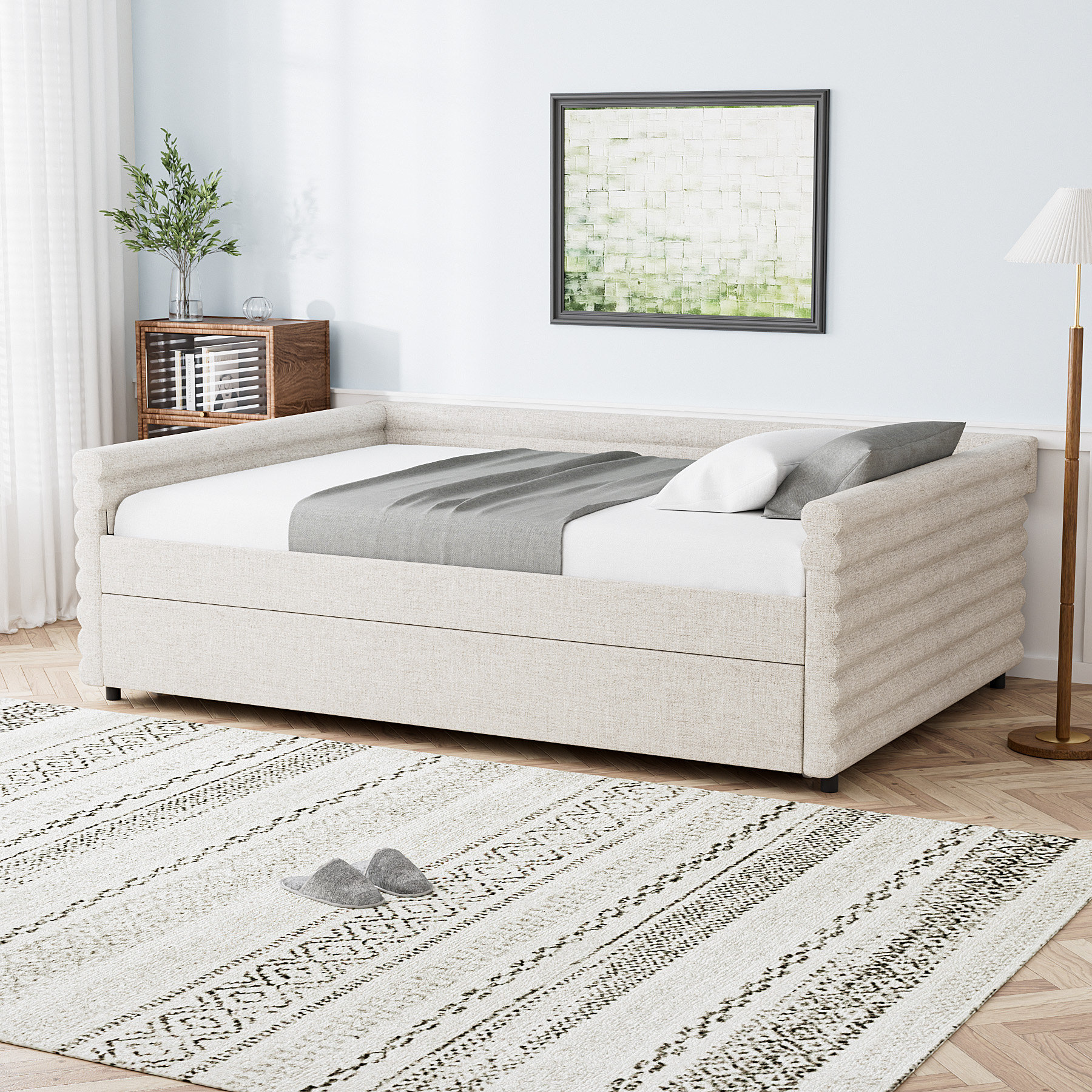 Mercer41 Upholstered Daybed with Trundle | Wayfair