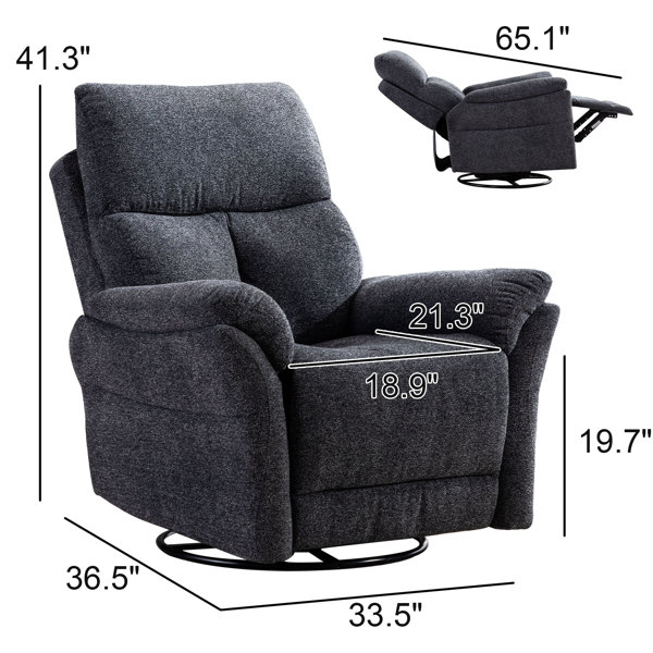Canora Grey Hawn 33.5'' Wide Modern and Super Soft Swivel and Rocker ...