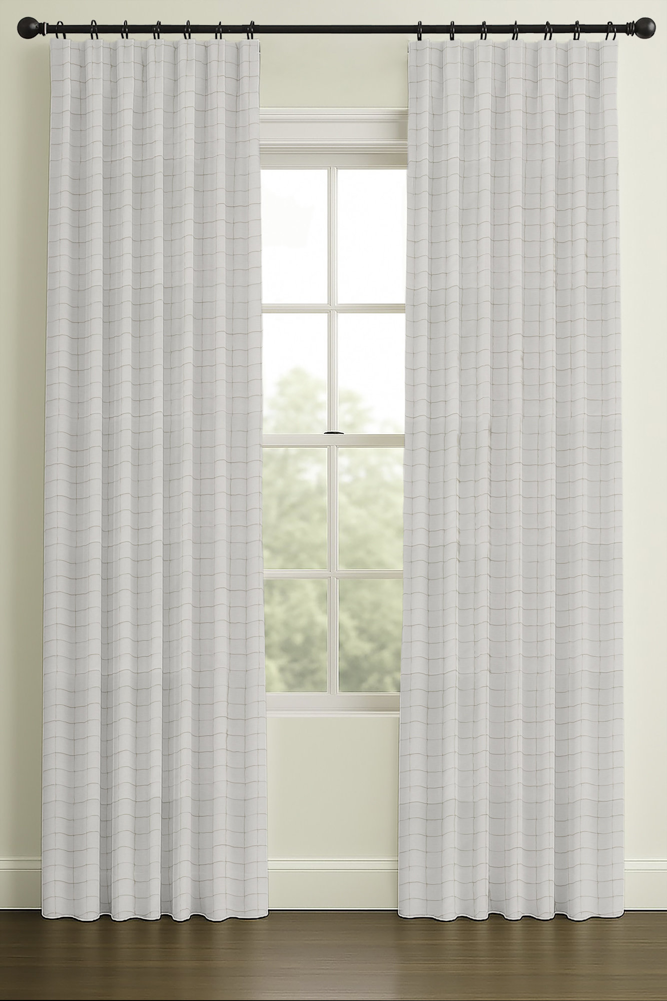 Birch Lane™ 96" Inverted Pleat Single Lining Mathis On White Cotton ...