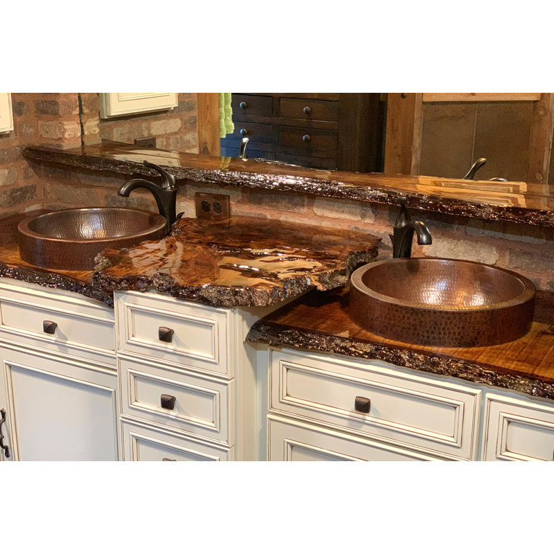 Premier Copper Products 15" Small Round Skirted Vessel Hammered Copper ...