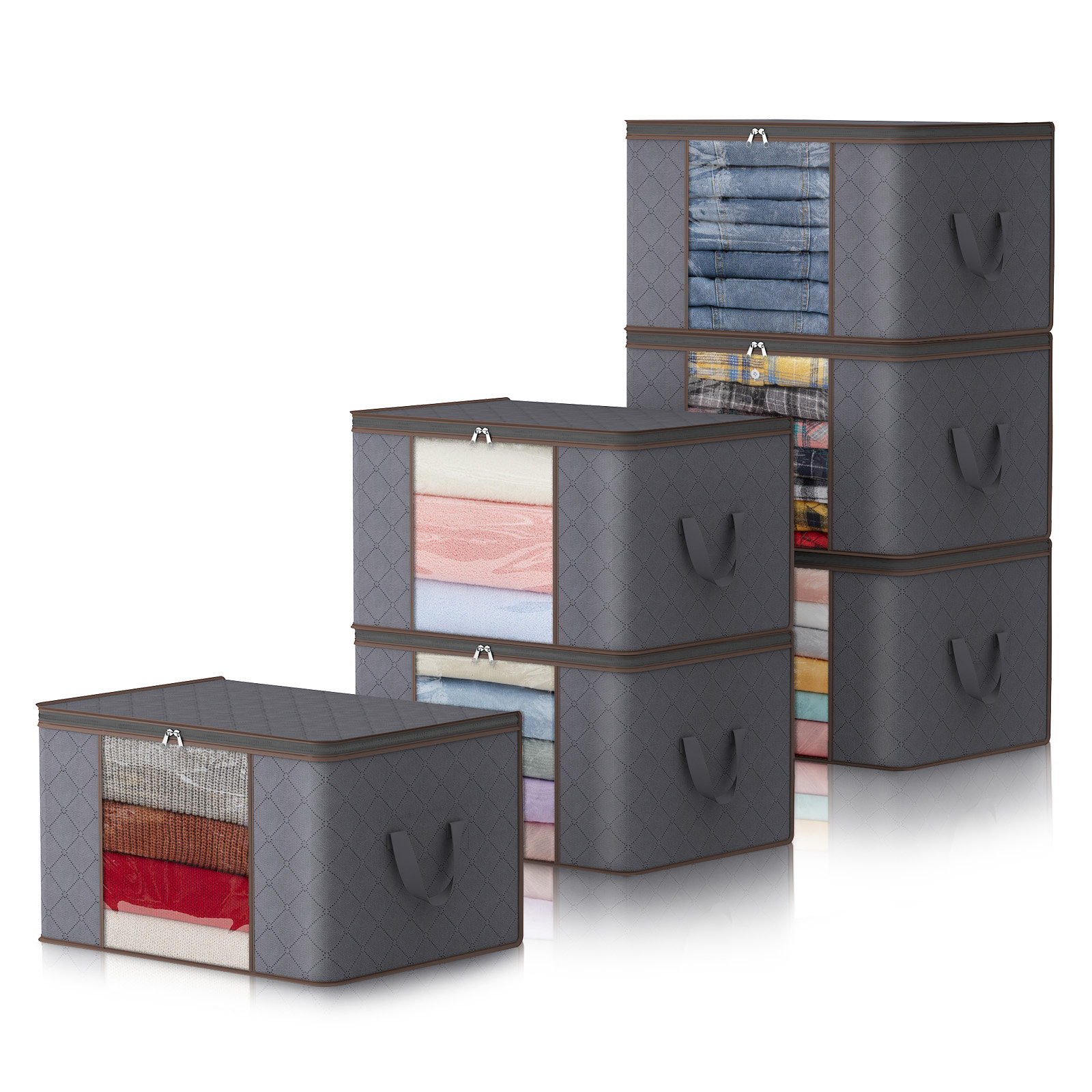 Rebrilliant 6 of Pieces Fabric Box/Underbed Storage Set & Reviews | Wayfair
