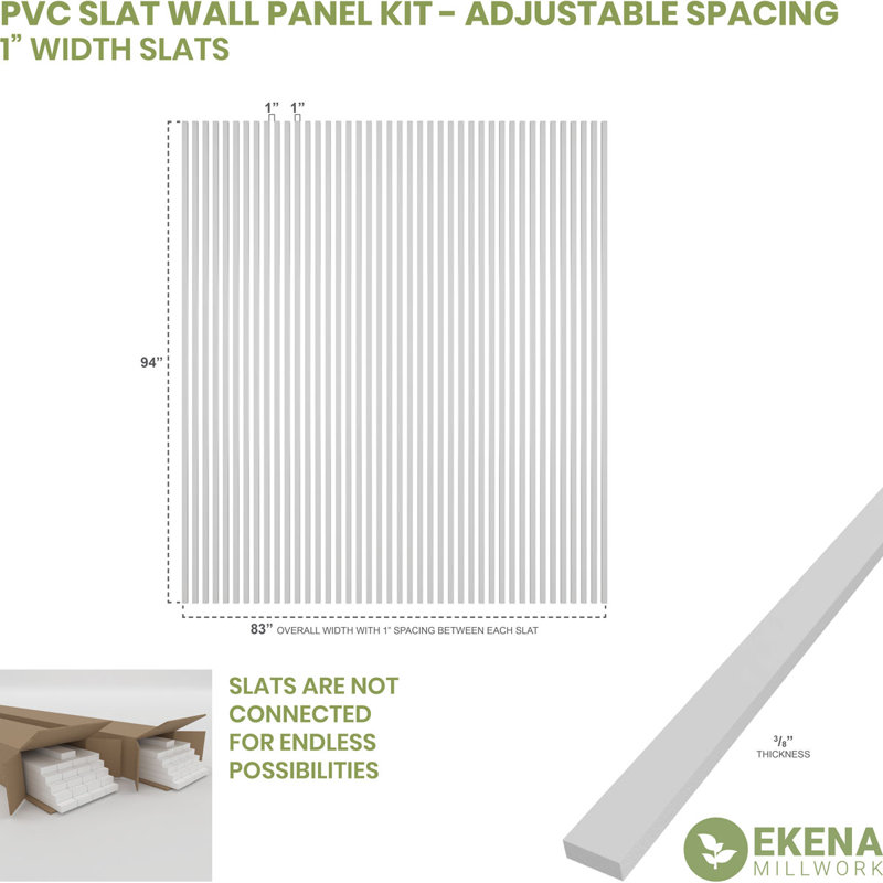 PCI Enterprises Adjustable PVC Slat Wall Panel Kit | Wayfair
