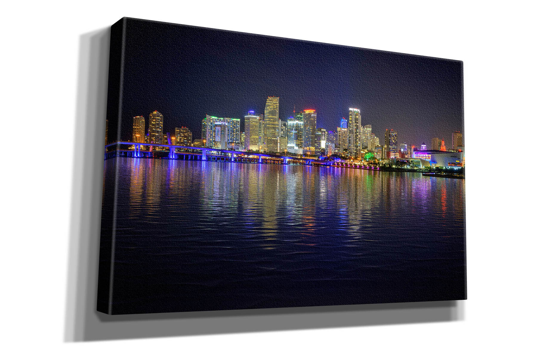 Latitude Run® Miami Skyline by Rick Berk - Wrapped Canvas Print | Wayfair