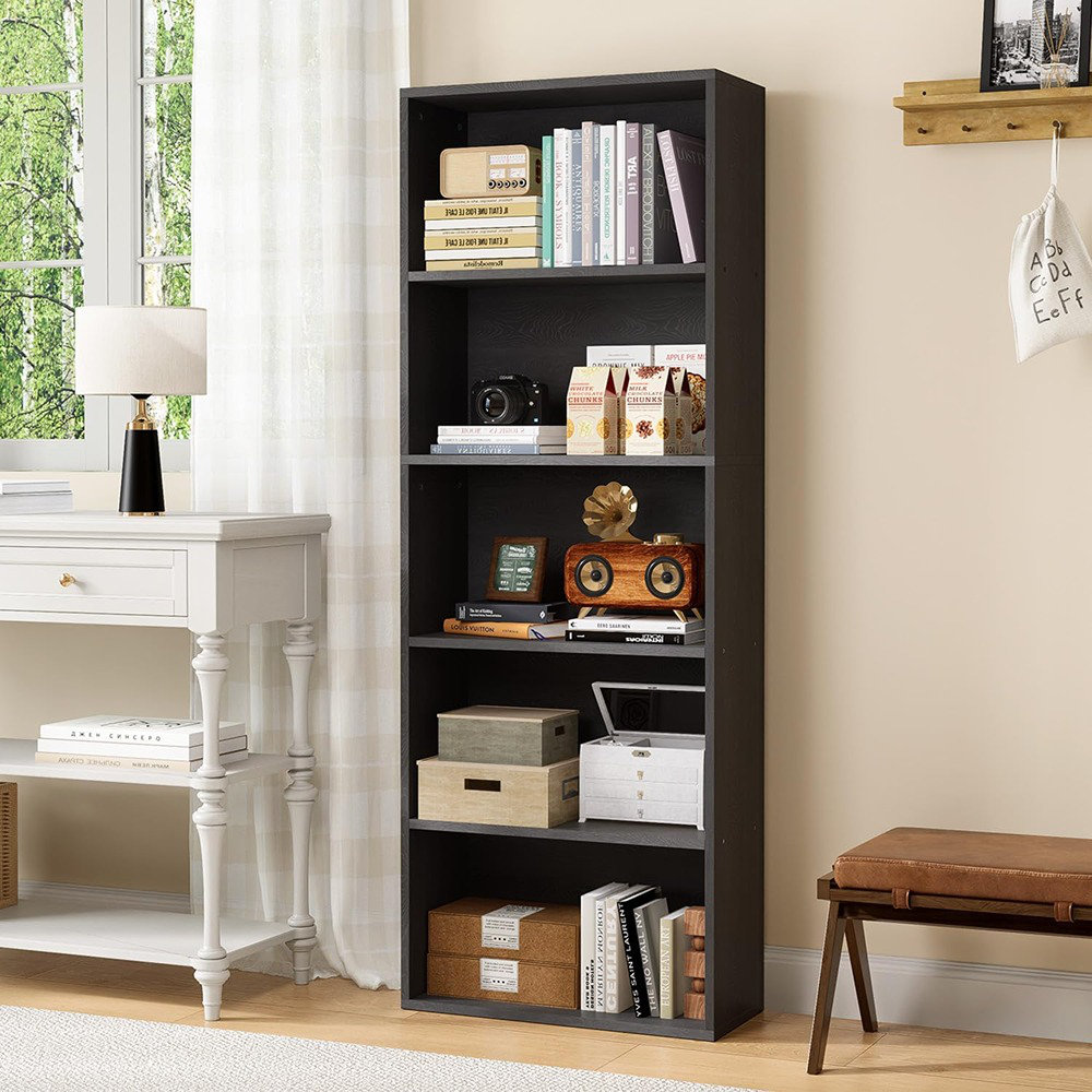 Latitude Run® Bookcase And Bookshelf, Floor Standing 5-tier High ...
