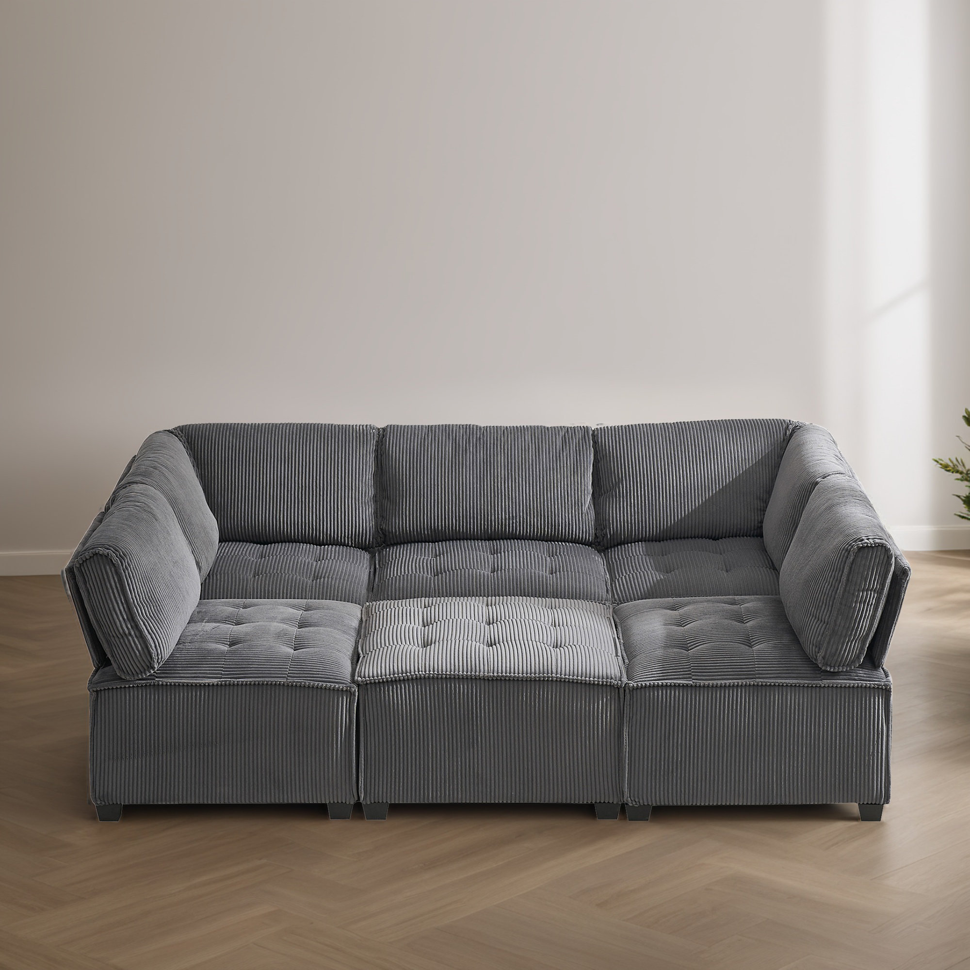 Latitude Run® 6 - Piece Modular Sleeper Sectional Sofa Bed Corner Sofa ...