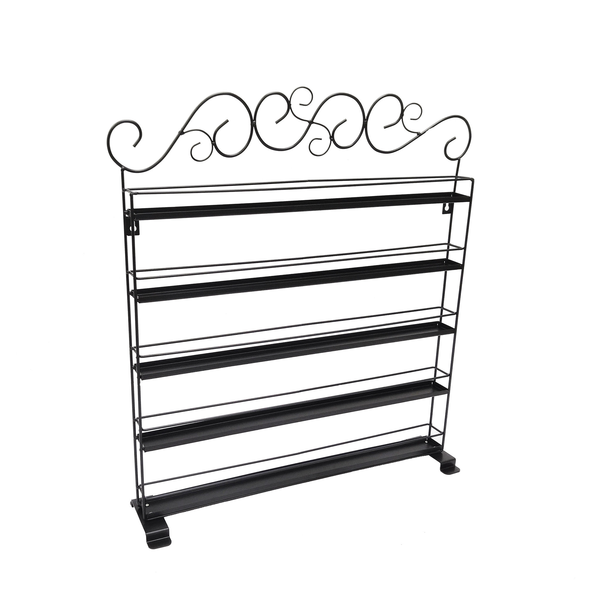 Red Barrel Studio® Black Metal Nail Polish Mountable 5 Tier Organizer ...
