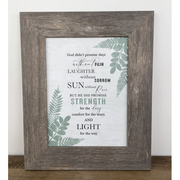 Trinx God Didn't Promise Framed Print | Wayfair
