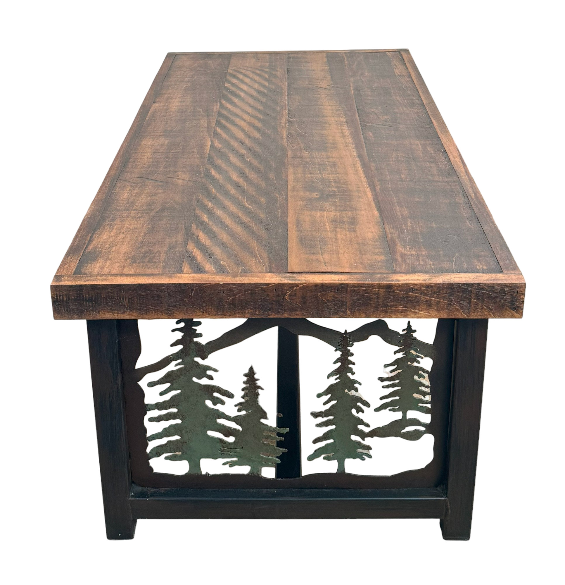 Loon Peak® BURNT SIENNA/ROUGH SAWN METAL TREE TABLE SET 1-COFFEE TABLE ...