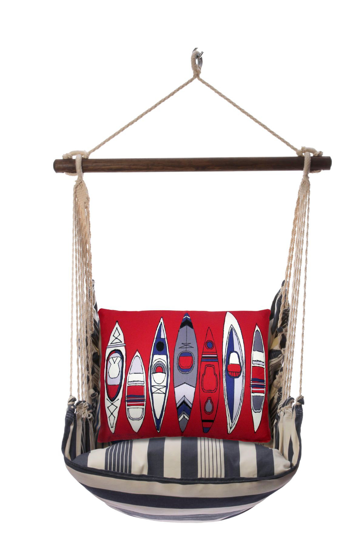 Arlmont & Co. Hammock Swing Set (4-piece) Marina Stripe with Canoe ...