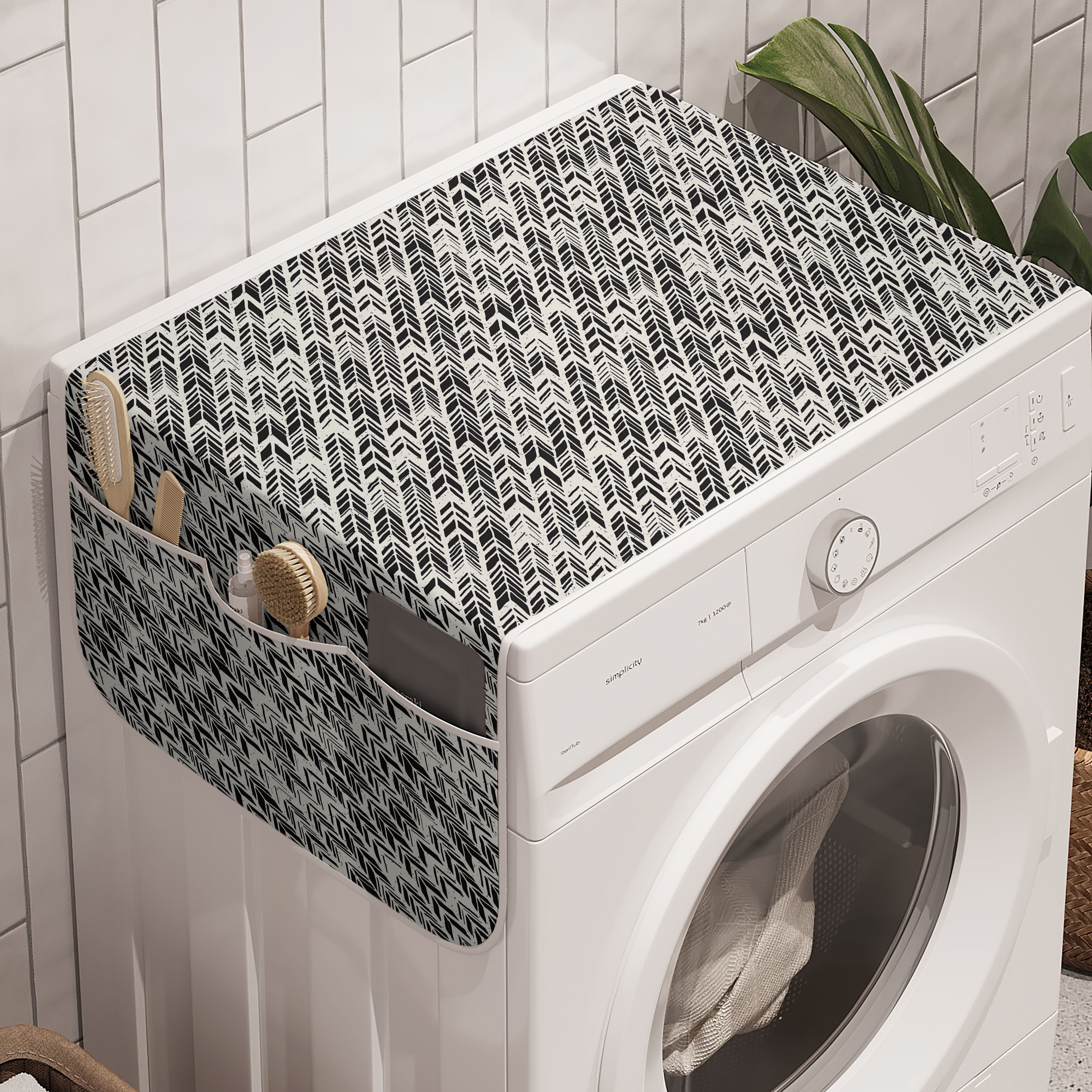 East Urban Home Chevron Washing Machine Organizer Pack of 2 47" x 18.5 ...