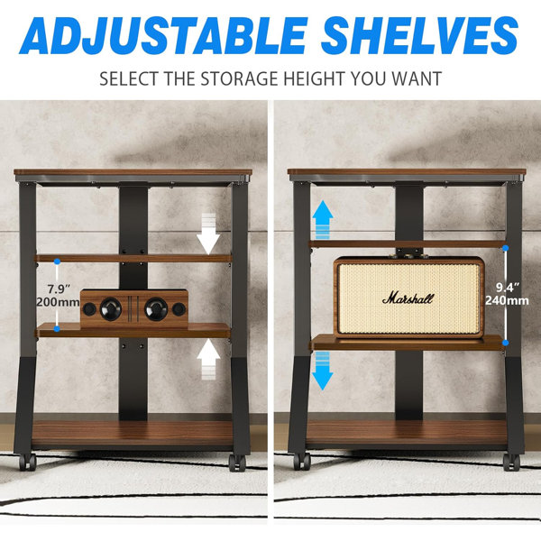 17 Stories ? 4-tier Av Media Stand| Wooden Shelves| Record Player| Tv ...
