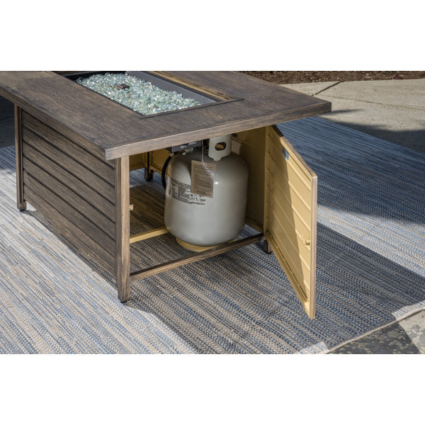 Tortuga Outdoor Teak Fire Table Set Teak 4 - Person Outdoor Seating ...