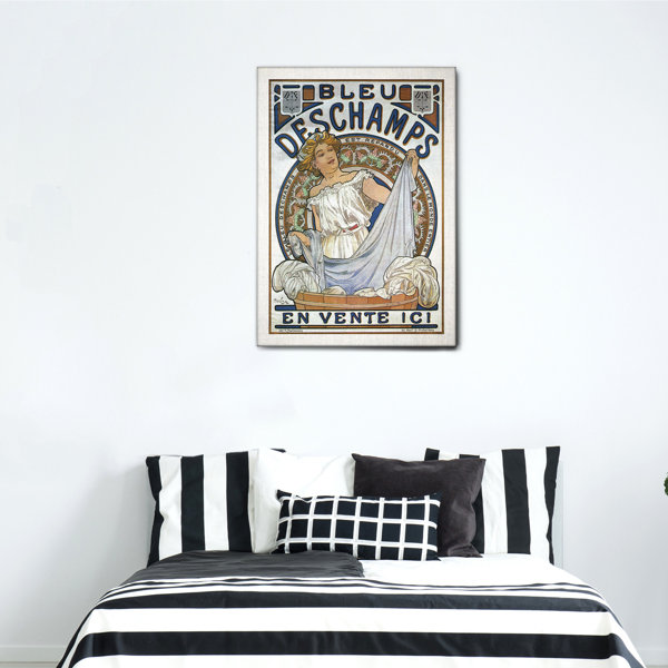 Happy Larry Leinwandbild Bleu Deschamps von Alphonse Mucha | Wayfair.de
