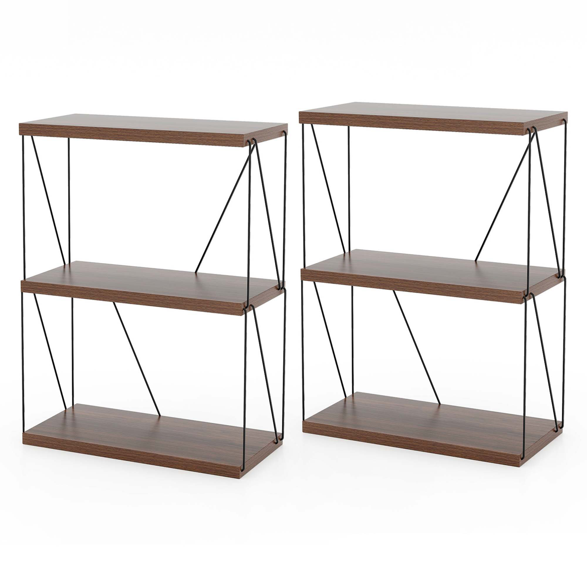 17 Stories 2 Pcs 3-tier Multipurpose Display Rack Storage Shelving Unit ...