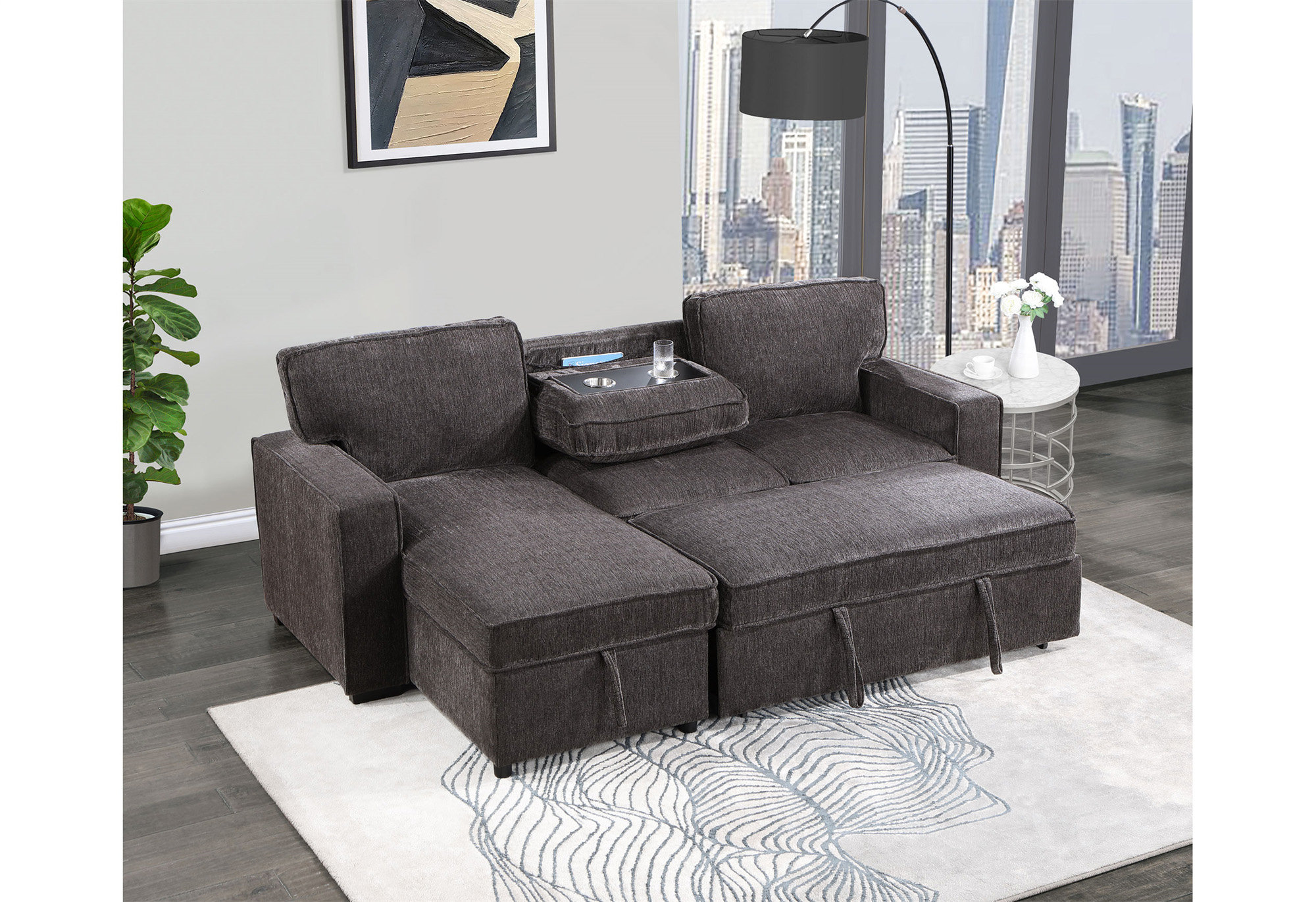 Latitude Run® TERRITORY DARK GREY PULL OUT SOFA BED | Wayfair