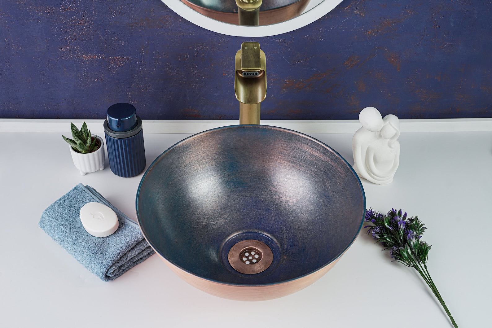 ALFIQ Handmade Hammered Copper Kitchen Sink – Pure Solid Copper by ...