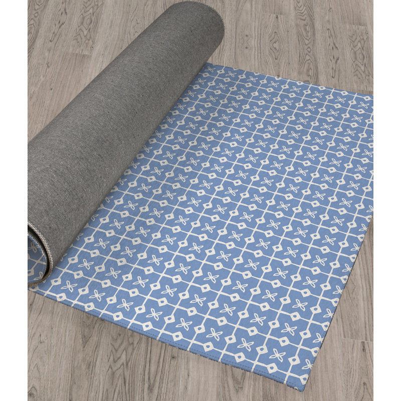 Ebern Designs Aavyn Performance Blue/Periwinkle Rug | Wayfair