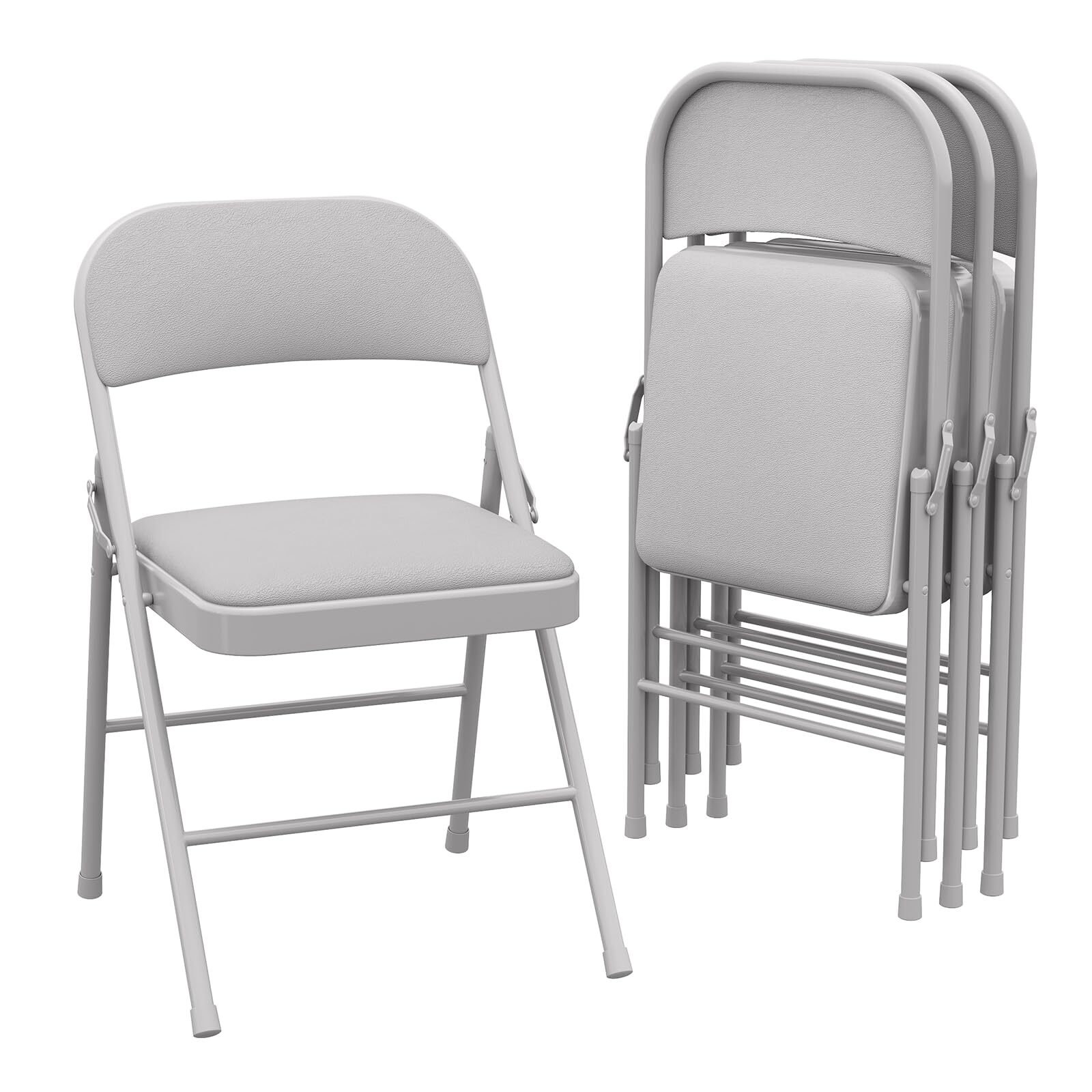 Inbox Zero 4 Pack Folding Chairs With Padded Cushions, Padded Foldable ...