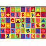 Zoomie Kids Tackett Letters Numbers And Shapes Yellow Area Rug | Wayfair