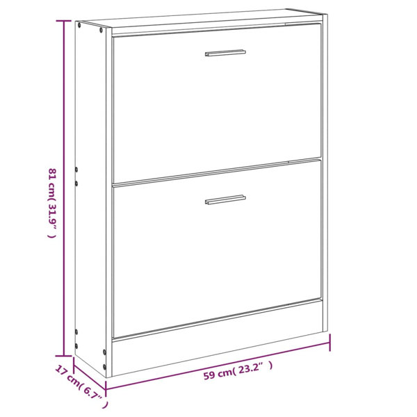 Latitude Run Shoe Cabinet 59x17x81 cm Engineered Wood | Wayfair.co.uk