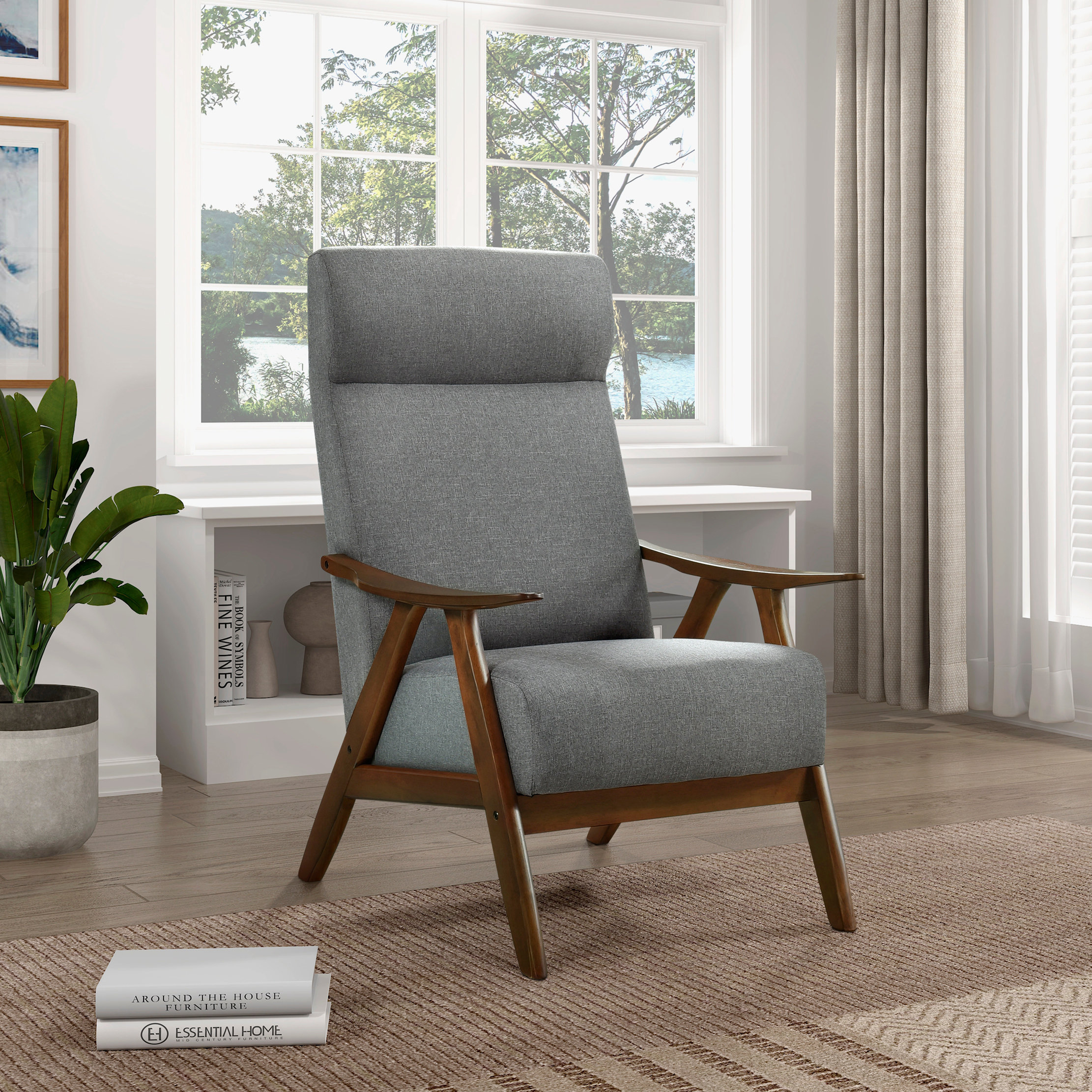 Winston Porter Charming High-Back Accent Chair With Premium Upholstery ...