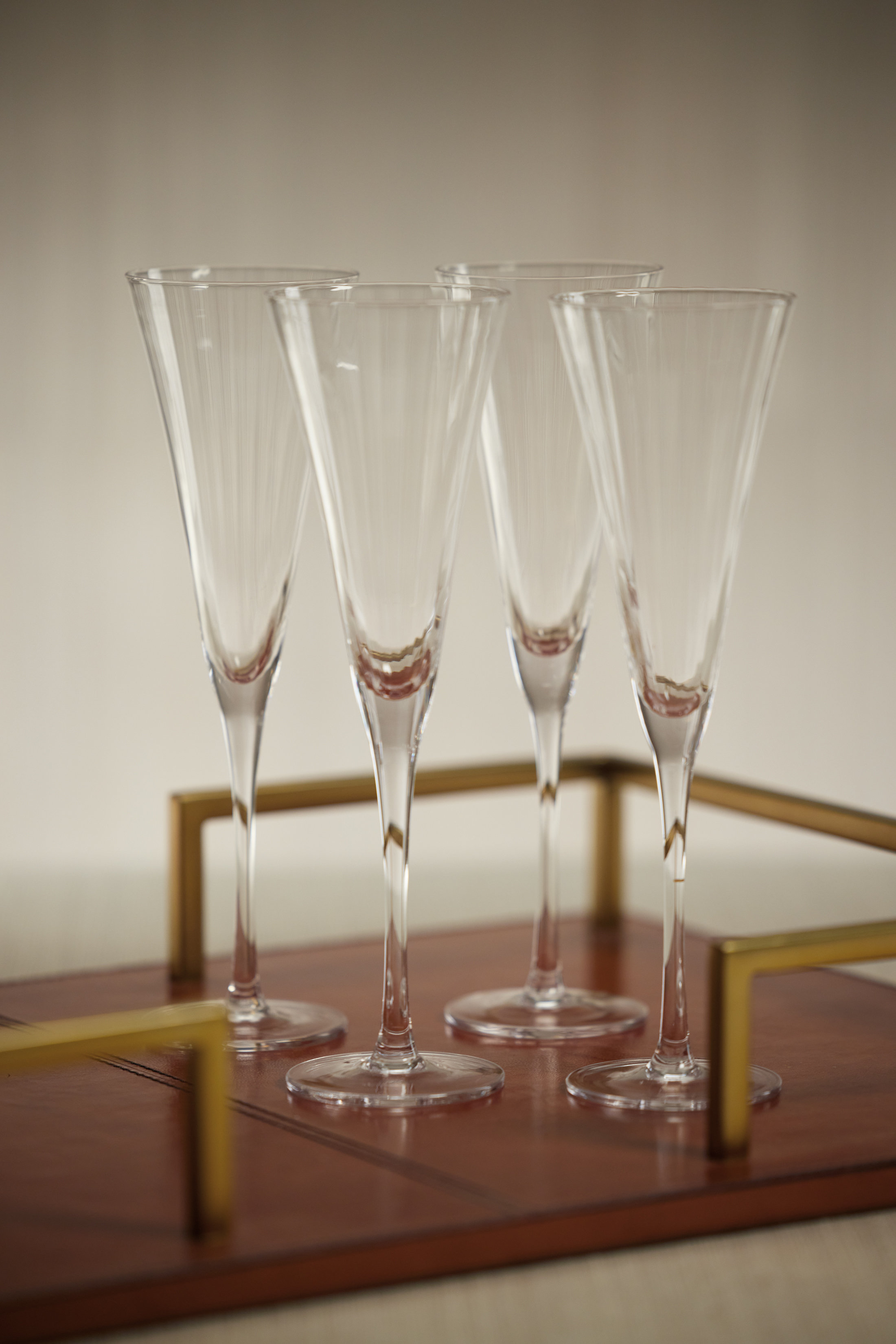 Brayden Studio® Cesena Optic Champagne Flutes, Set of 4 | Wayfair