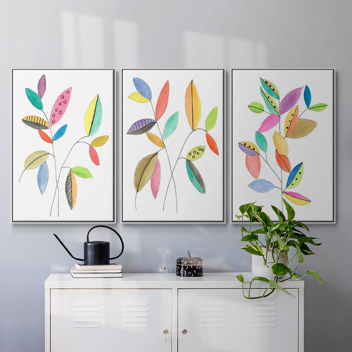 Red Barrel Studio® Color Pop Leaves II 3 Pieces | Wayfair