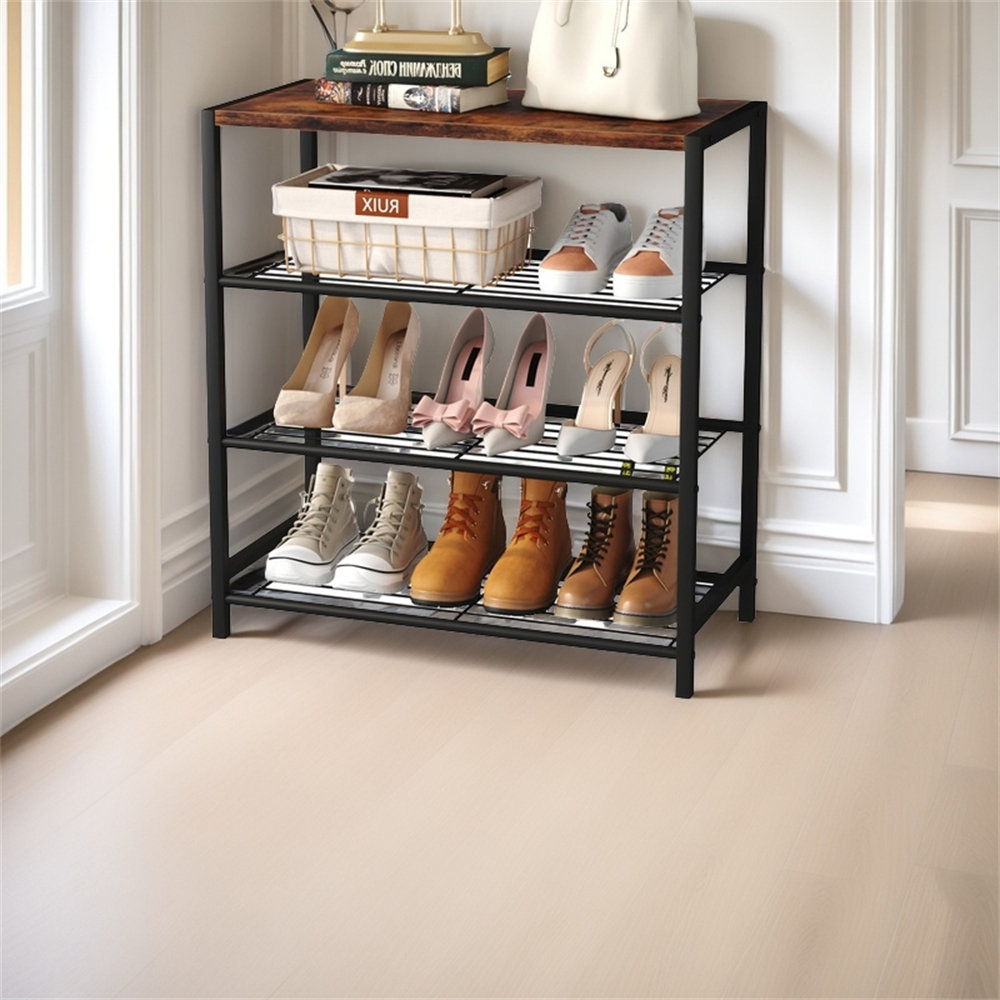 17 Stories Shoe Rack, 4-Layer Shoe Rack For Wardrobe Entrance, Narrow ...