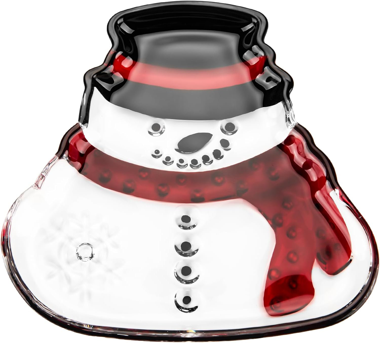 The Holiday Aisle® Glass Candy Platter, Snowman Dishes Dessert Serving ...