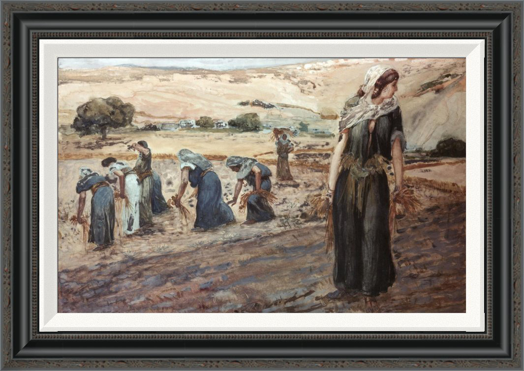Global Gallery 'Ruth Gleaning' by James Tissot Framed Painting Print ...