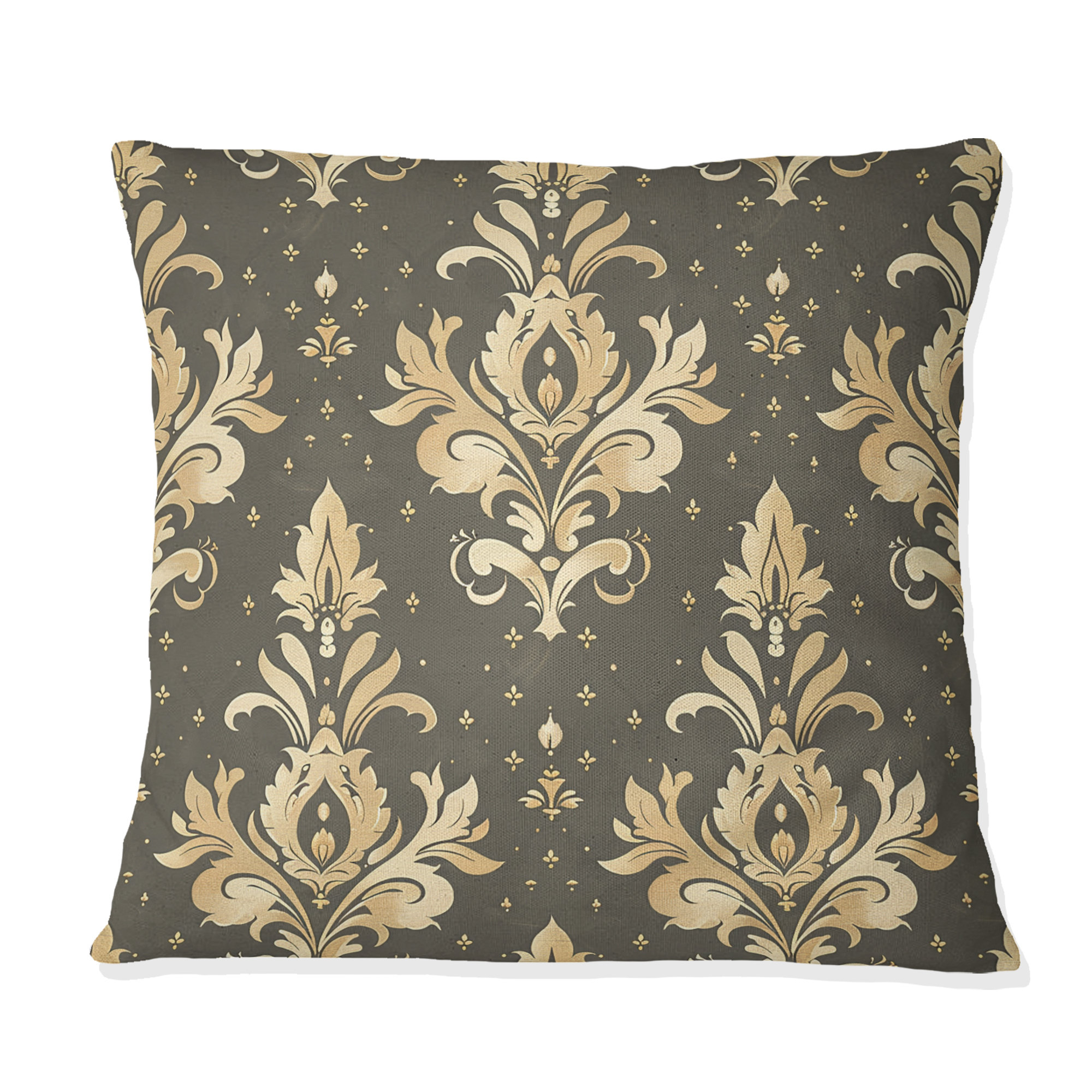 Design Art Brown Gold Traditional Damask Print IV - Traditional Throw ...