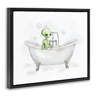 Trinx Alien Bubble Bath Gray Framed Floater Canvas Wall Art by Ziwei Li ...