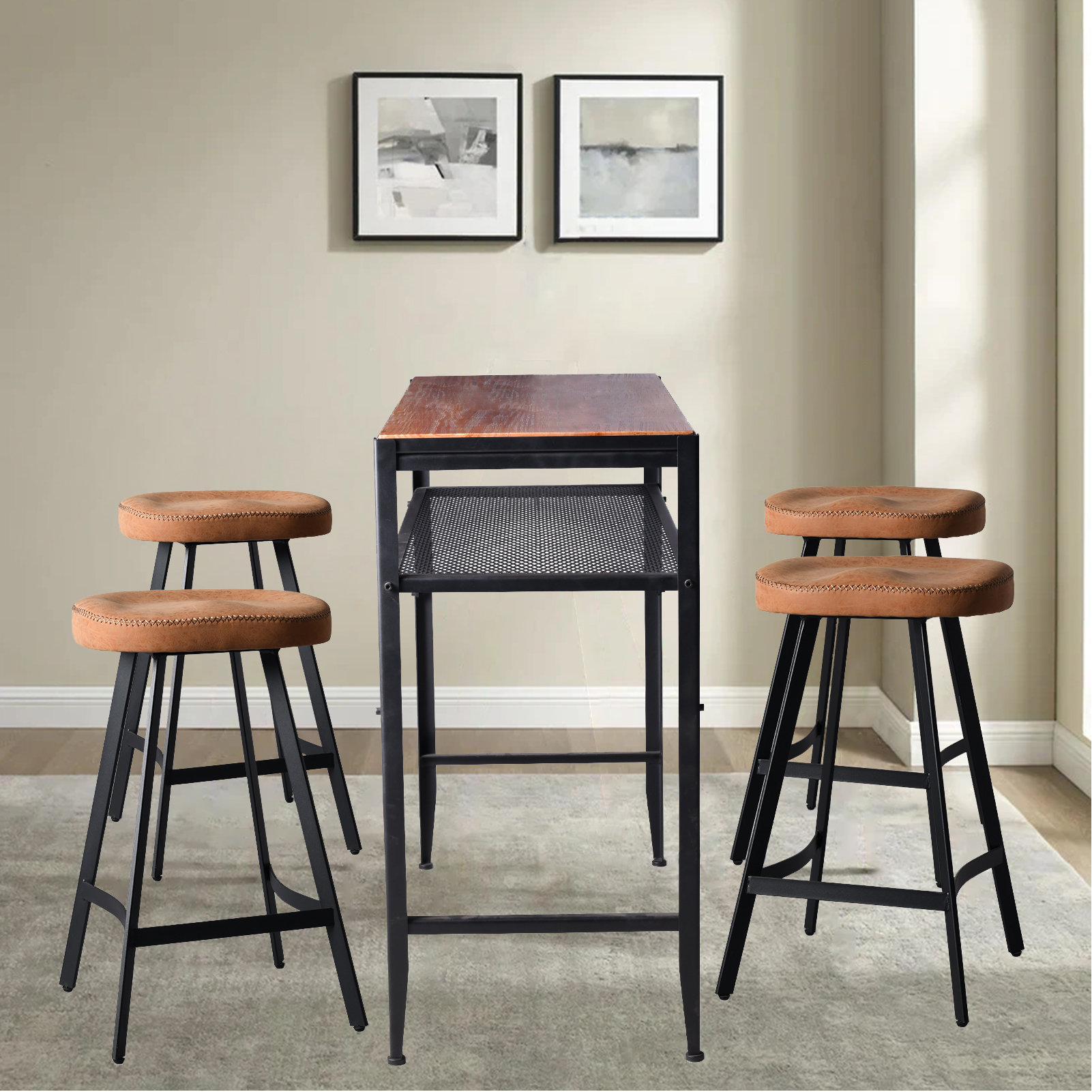 17 Stories SET OF 5, Table & Chair Sets, Heavy Duty Weld Metal Legs ...