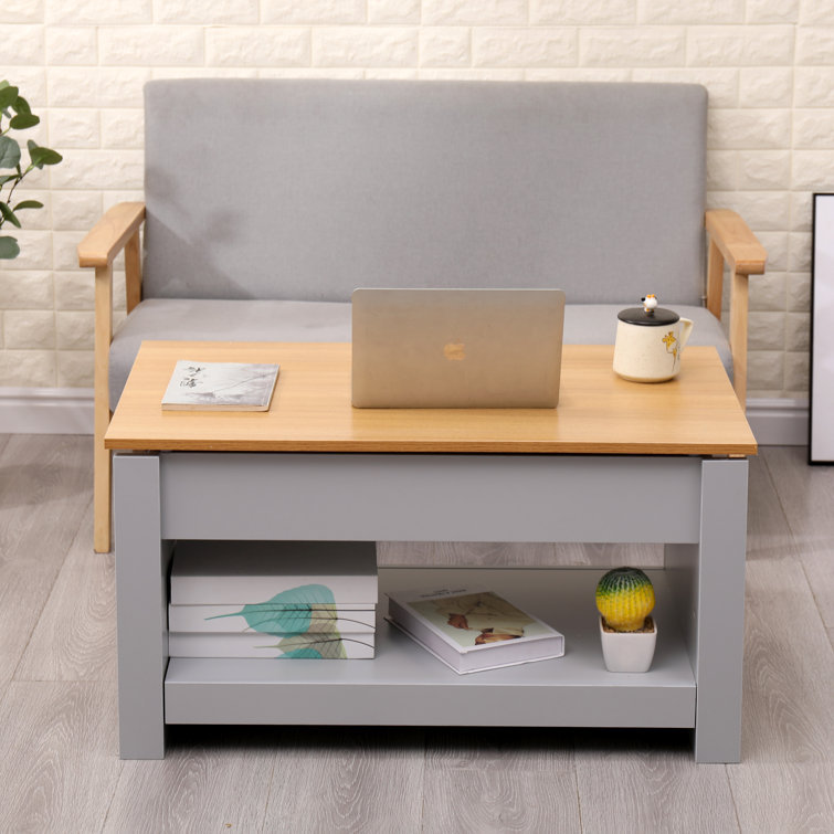 Levi Beer Modern Lift Top Up Coffee/Tea/Sofa Table With Blttom Storage ...