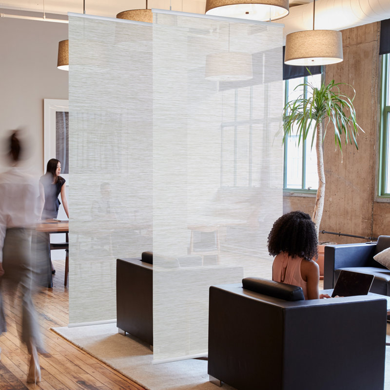 Symple Stuff Agris 36''W x 96''H, Hanging Room Divider, Sheer Semi ...