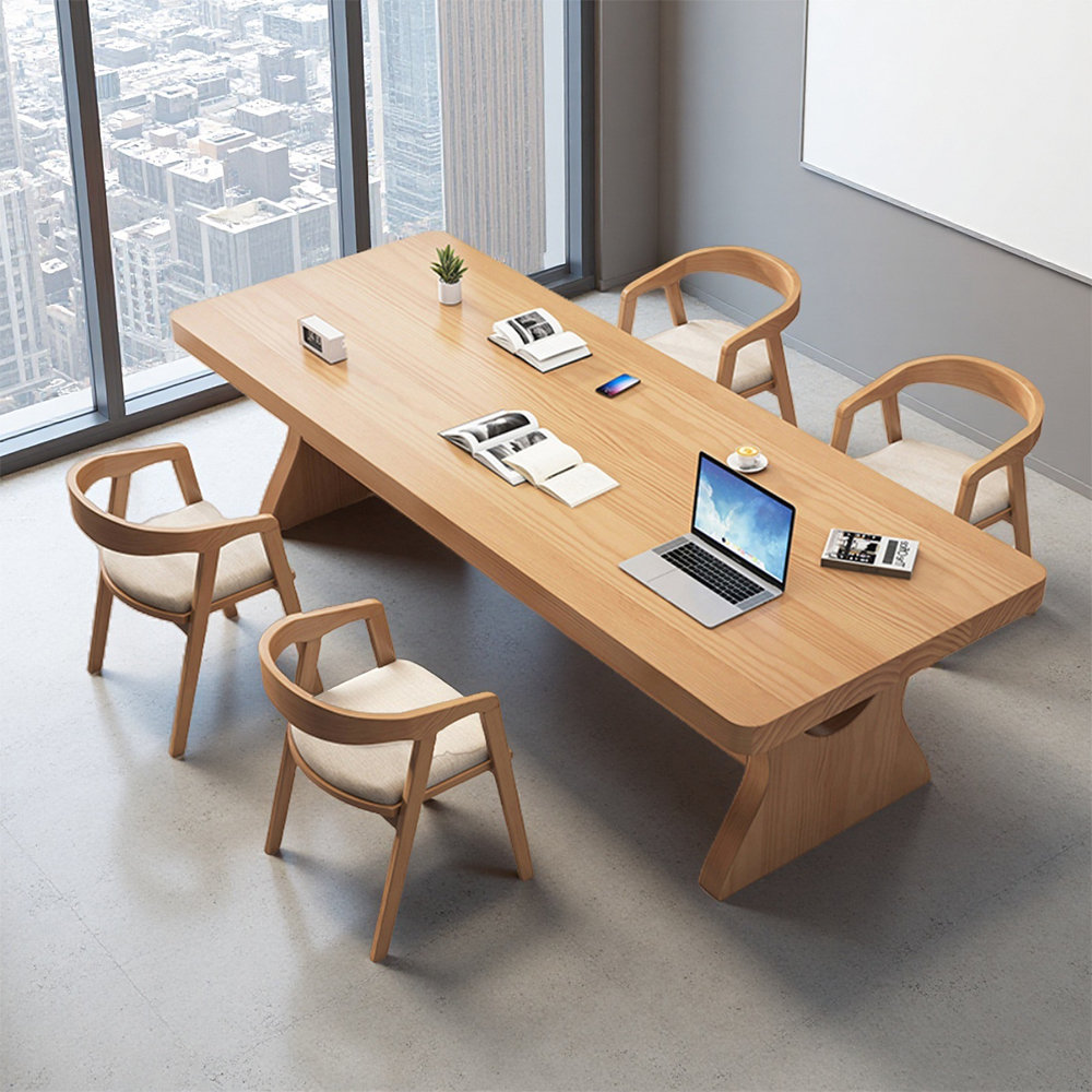 Latitude Run® Rectangular Modern Pine Wood Conference Table - Wayfair ...