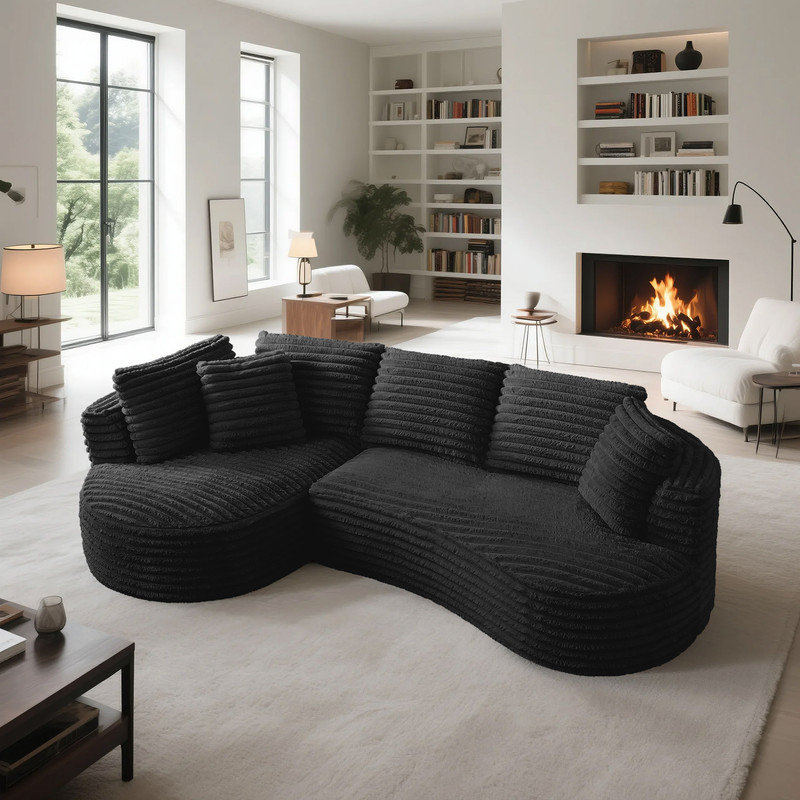 Ivy Bronx Modern Oversized Curved Modular L-Shaped Sectional Sofa | Wayfair