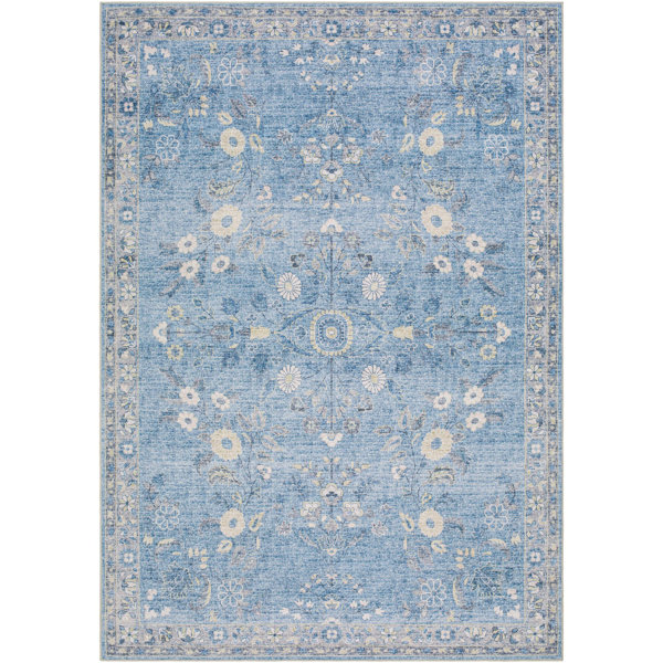 Langley Street Lympsham Blue/White Machine Washable Area Rug & Reviews ...