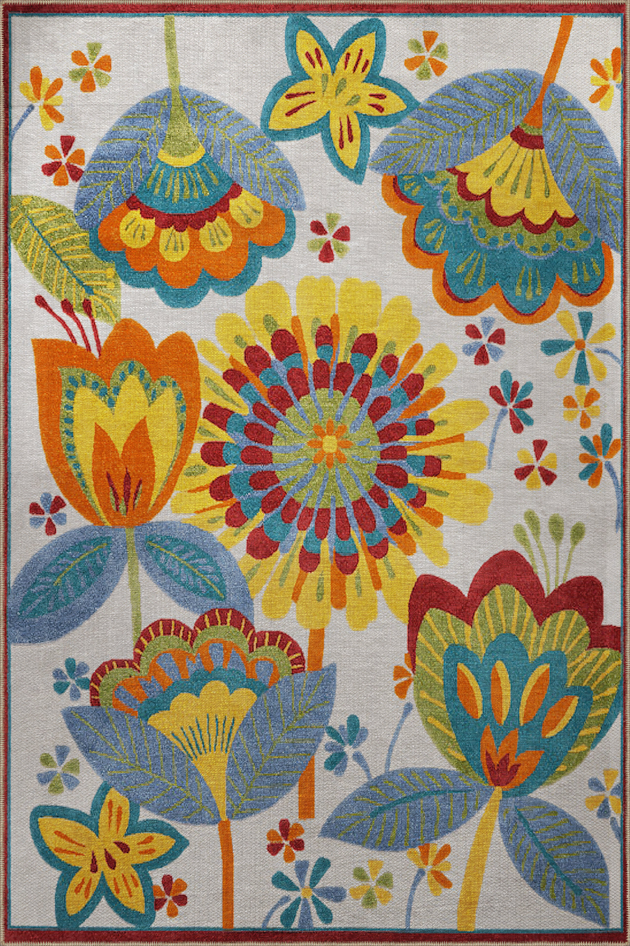 Dakota Fields Multi-Colored Abstract Floral and Rose Patterned Modern ...