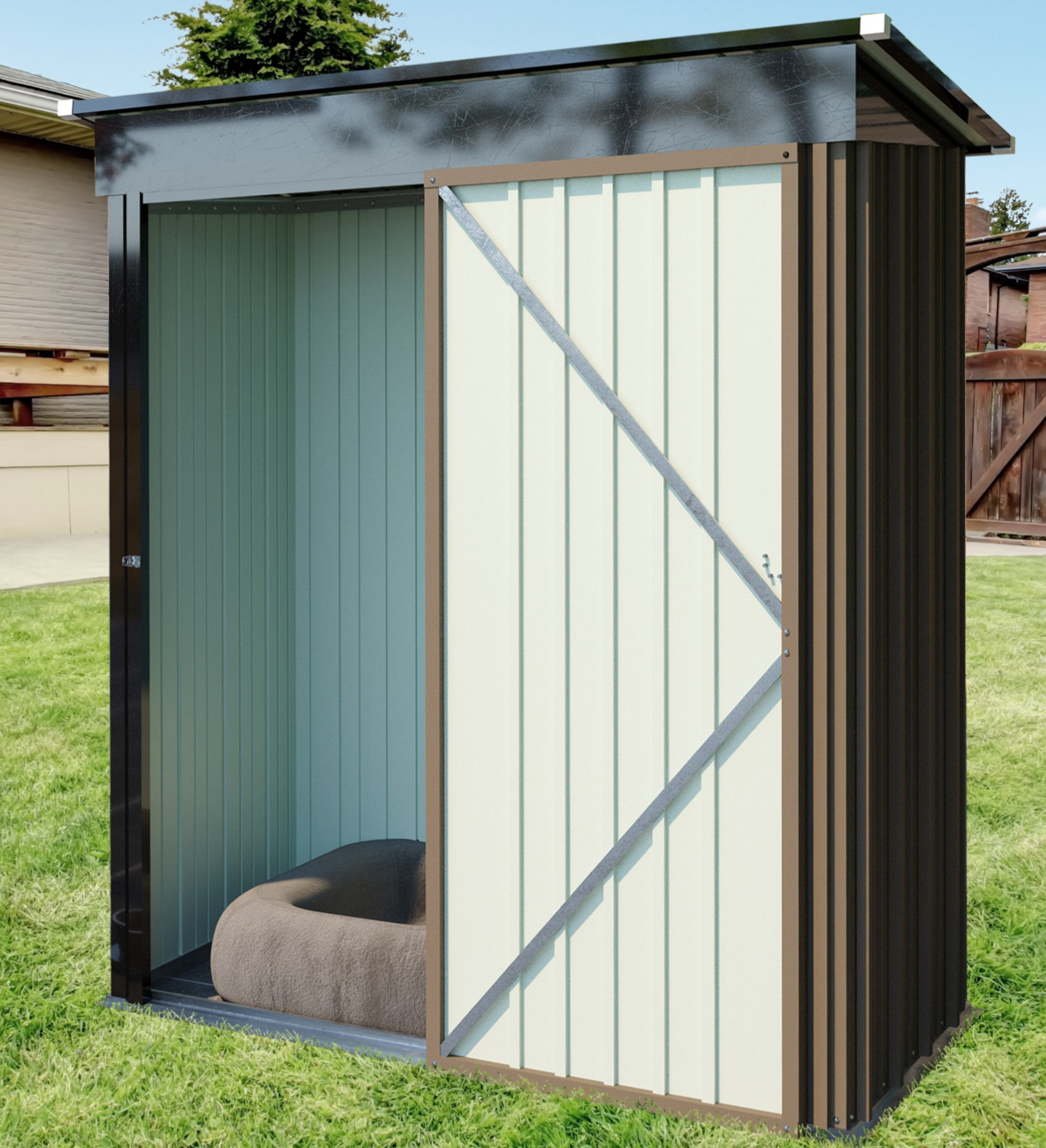 AOOLIVE 3 ft. W x 5 ft. D Metal Lean-To Tool Shed - Wayfair Canada