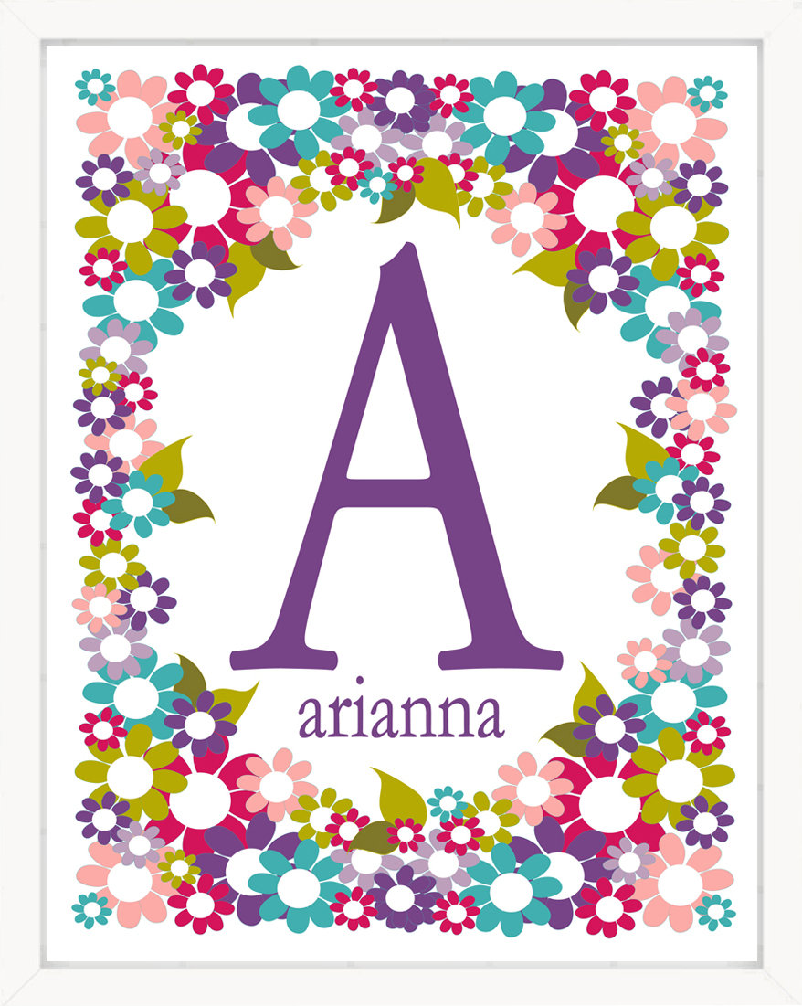 Finny and Zook Personalized Flower Explosion Monogram Paper Print ...