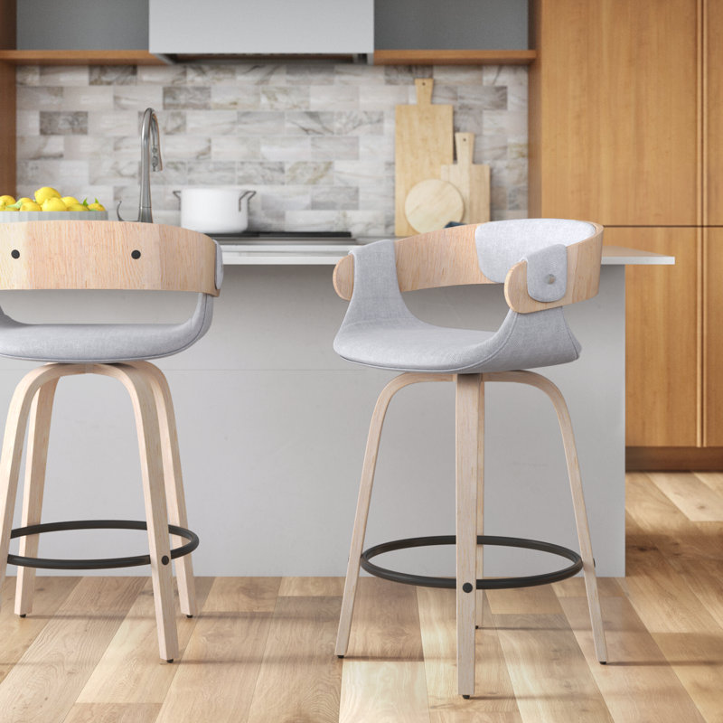 Wade Logan® Boulemane Swivel Upholstered Counter Stool & Reviews | Wayfair