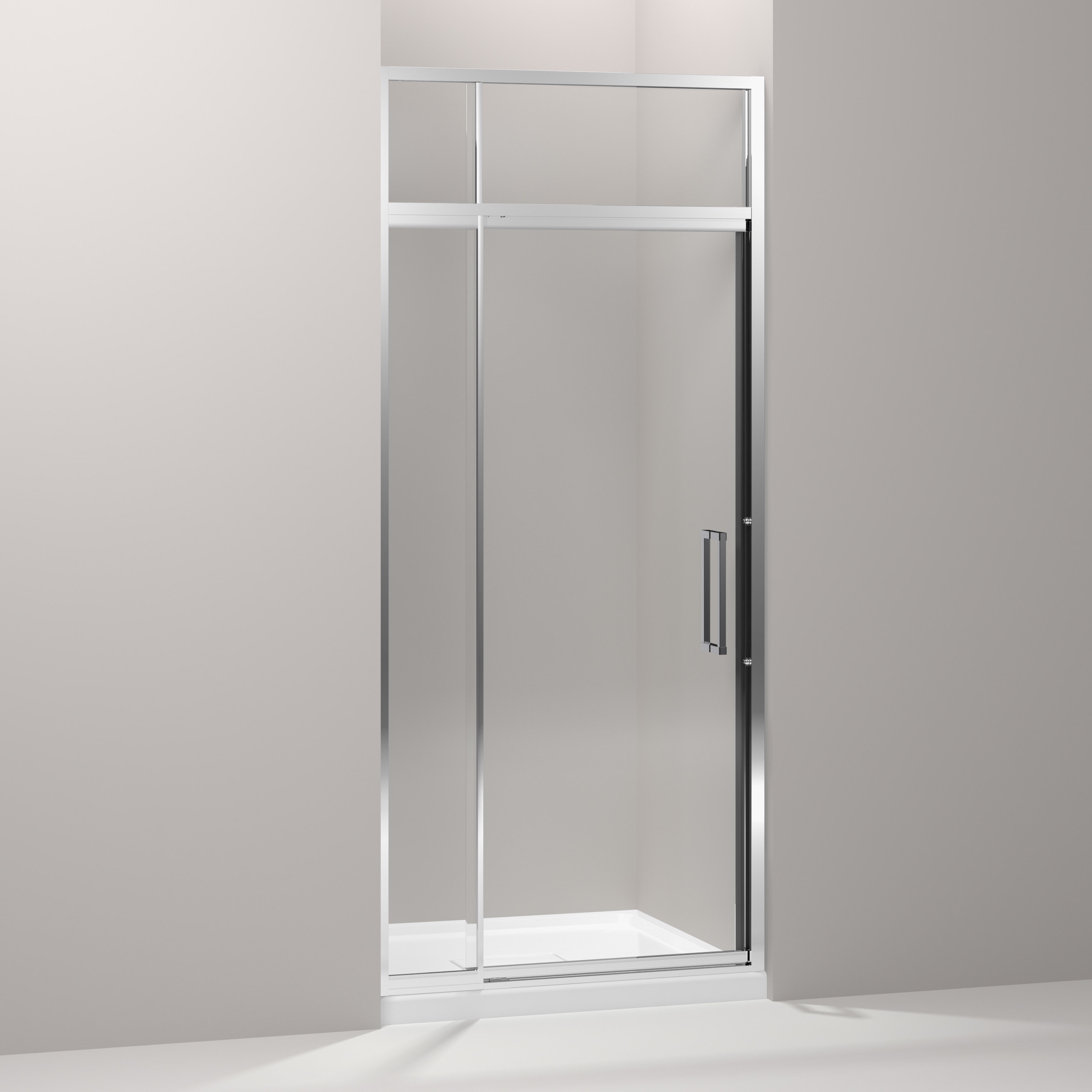 Kohler Lattis 39" x 89.5" Pivot Shower Door with Sliding Steam Transom ...