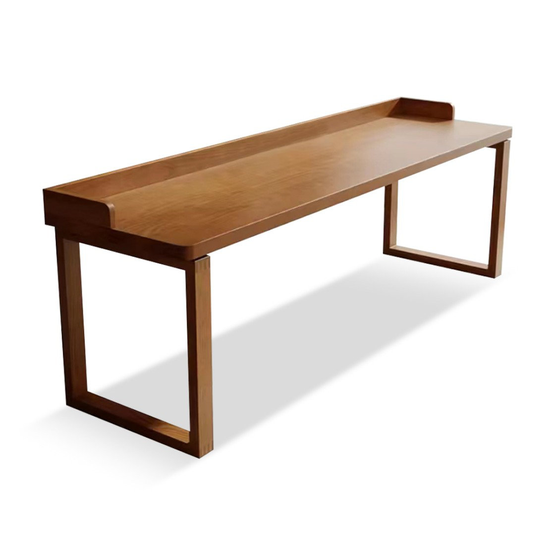 Furnire Lewi Light-walnut Rectangular Solid Wood desks | Wayfair