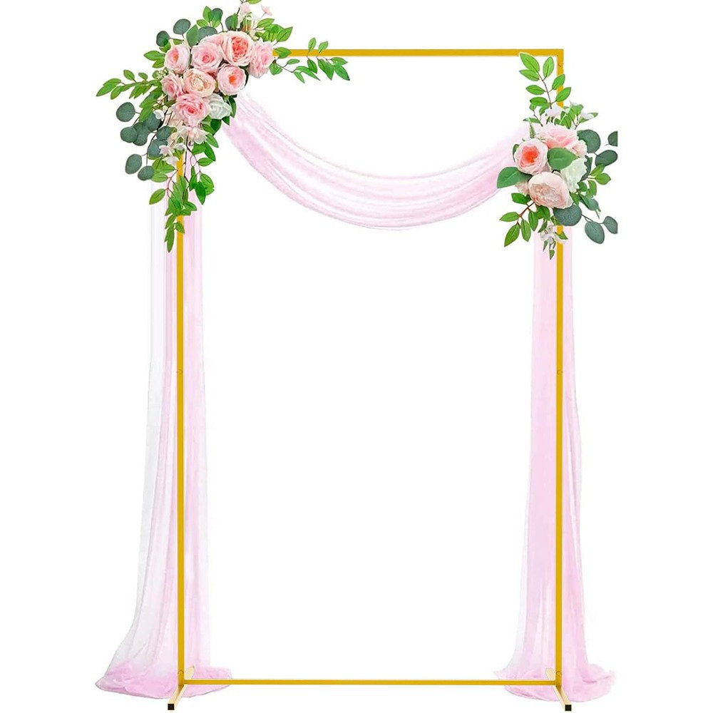 MAXAYA Wedding Arch Backdrop Stand 6.6X4 FT Square Wedding Arch ...