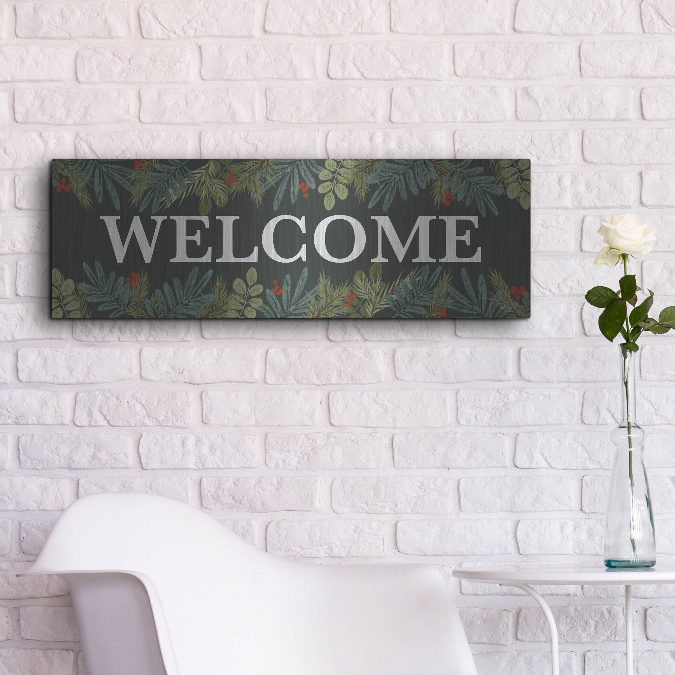 Lark Manor™ 'Holiday Welcome Sign' by House Fenway Metal Wall Art | Wayfair