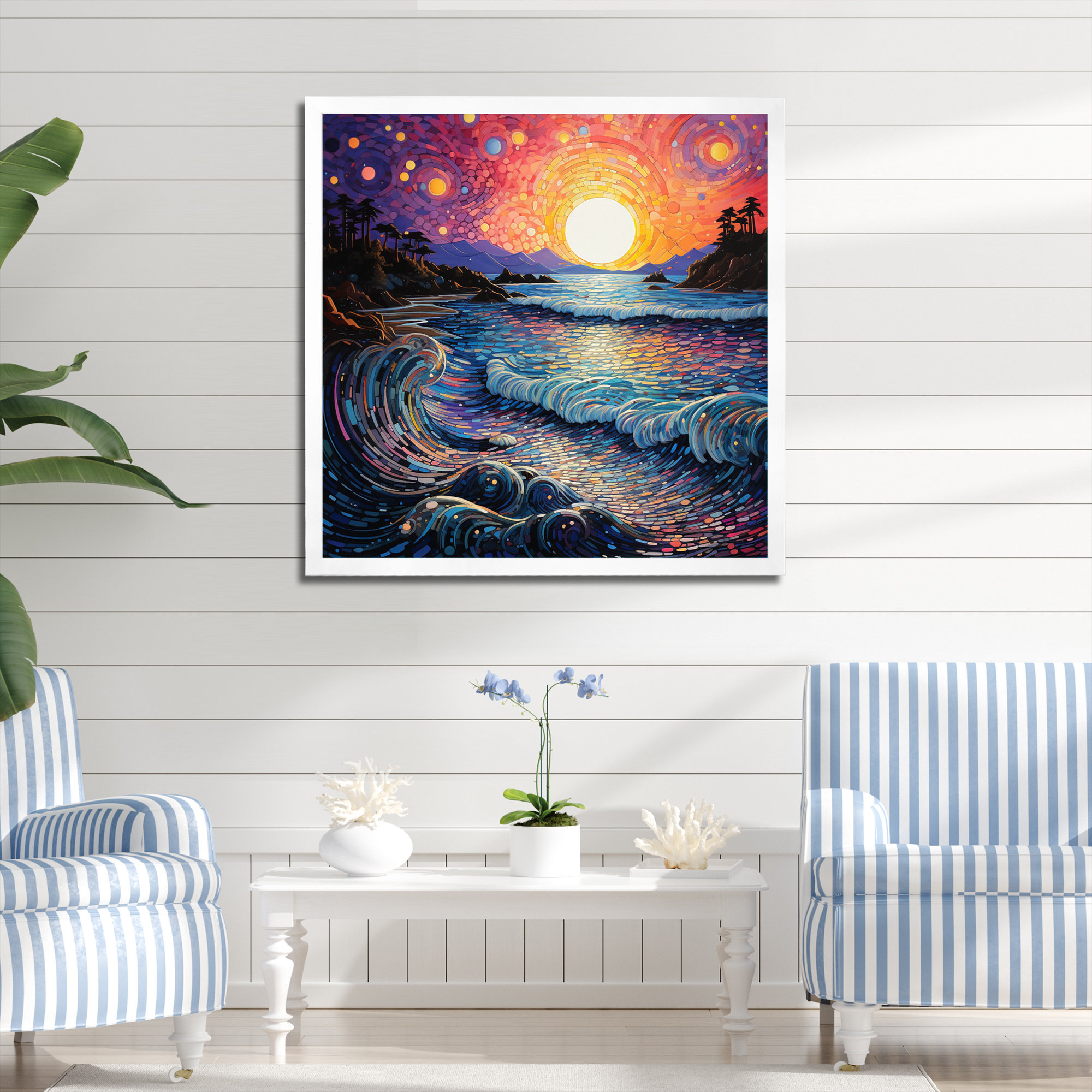 Highland Dunes Colorful Beach Landscape II On Canvas Print | Wayfair