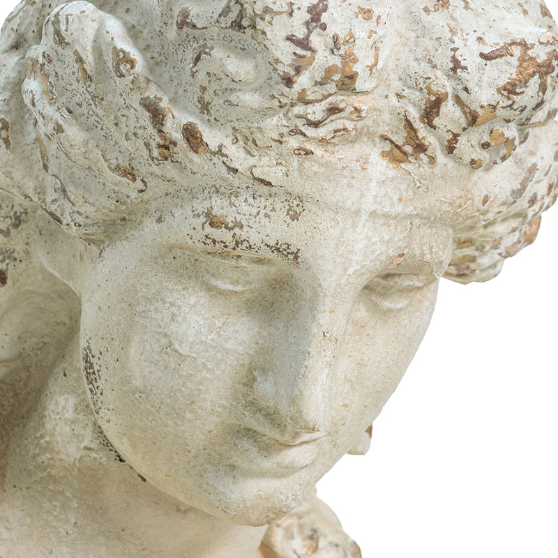 World Menagerie Classic Magnesium Bust Statue with Distressed White ...
