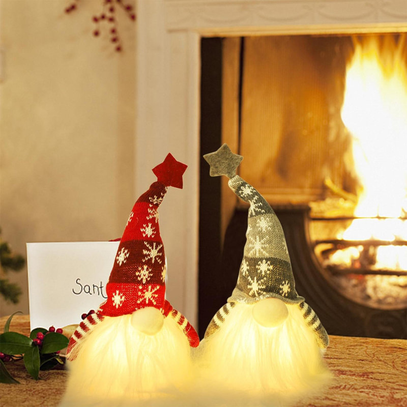 The Holiday Aisle® Lighted Christmas Gnome Santa Tabletop Decoration ...